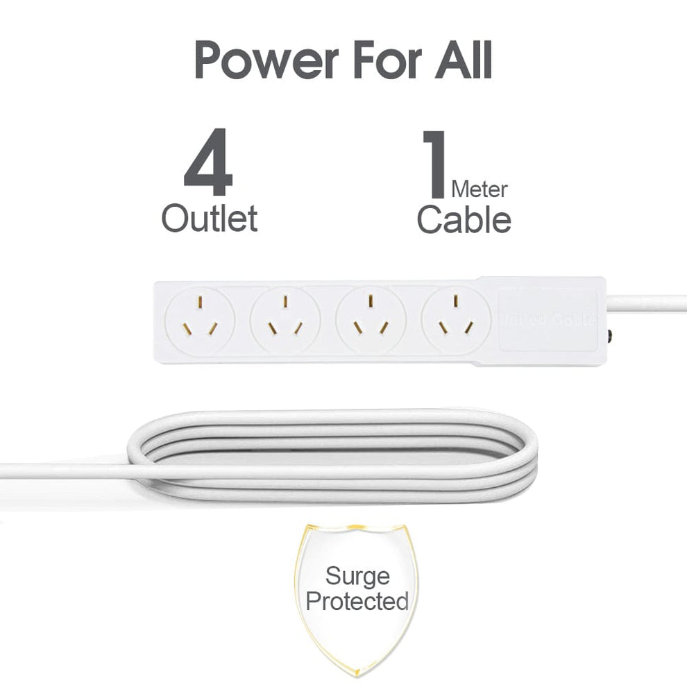 4 Outlet Power Board with 1 Meter Lead Cable – Living Today